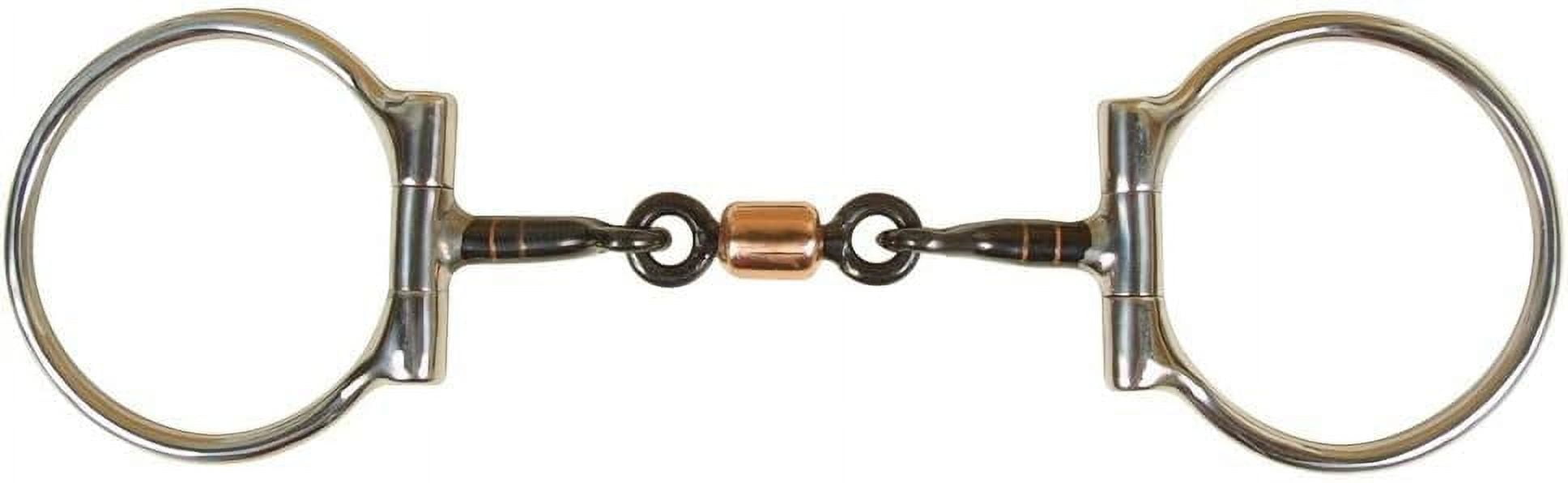 FES D Ring Sweet Iron Snaffle Horse Bit with Copper Roller | Ideal for Nervous Horses | Features ...