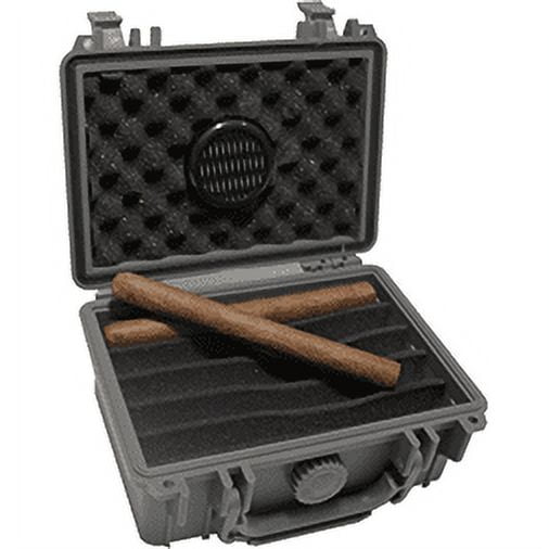 FESS Armour Grey Travel Cigar Humidor Capacity Up To 15 Cigars ...