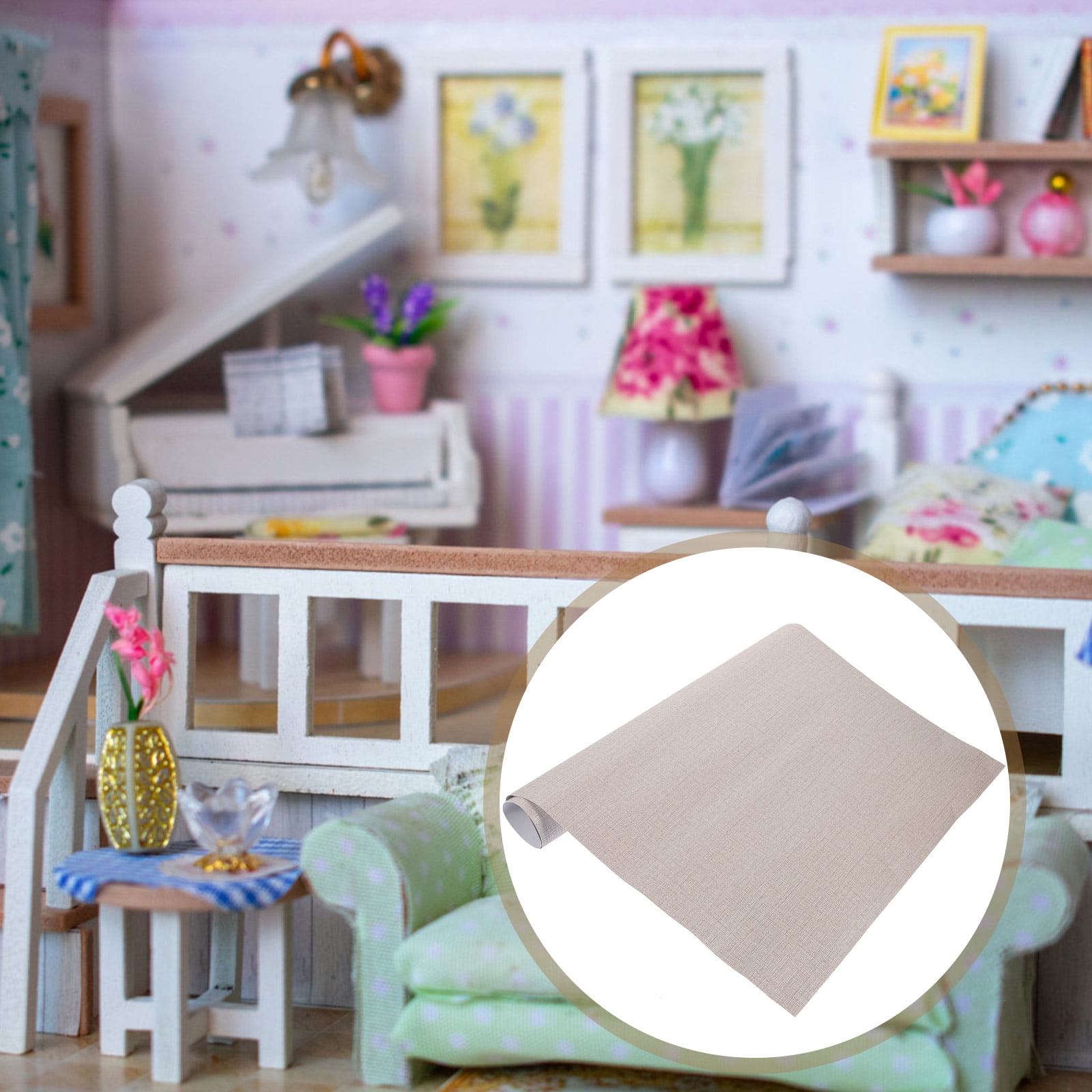 FESTFENDS Linen Dollhouse Wallpaper Paper 1 Sheet - Walmart.com