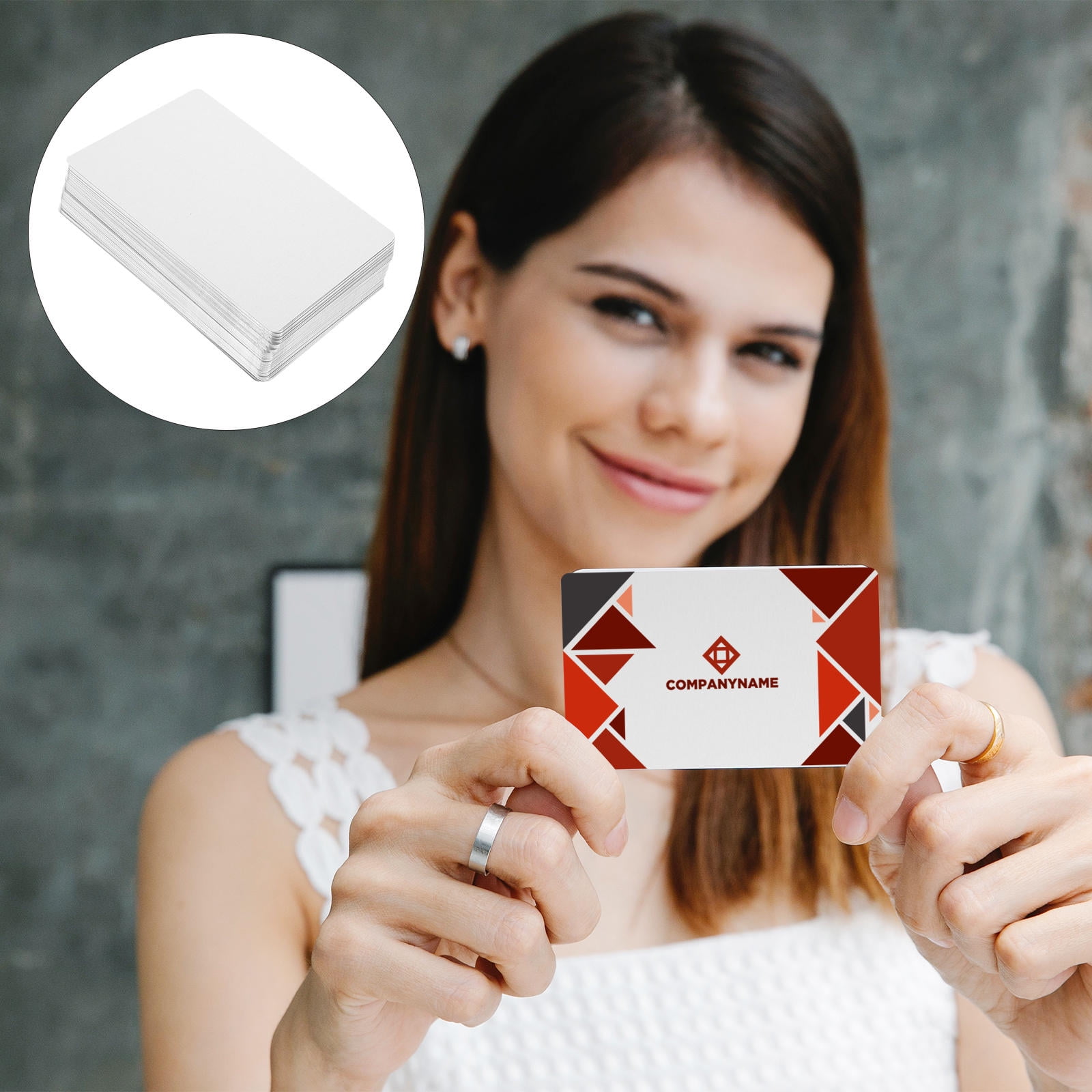 FESTFENDS 100pcs Business Card Blanks Diy Engraved Metal Name Cards ...