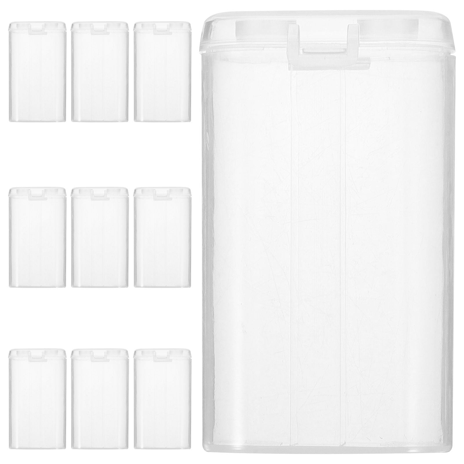 FESTFENDS Battery Cases Transparent 10Set 2.75X1.57X0.79in Plastic ...