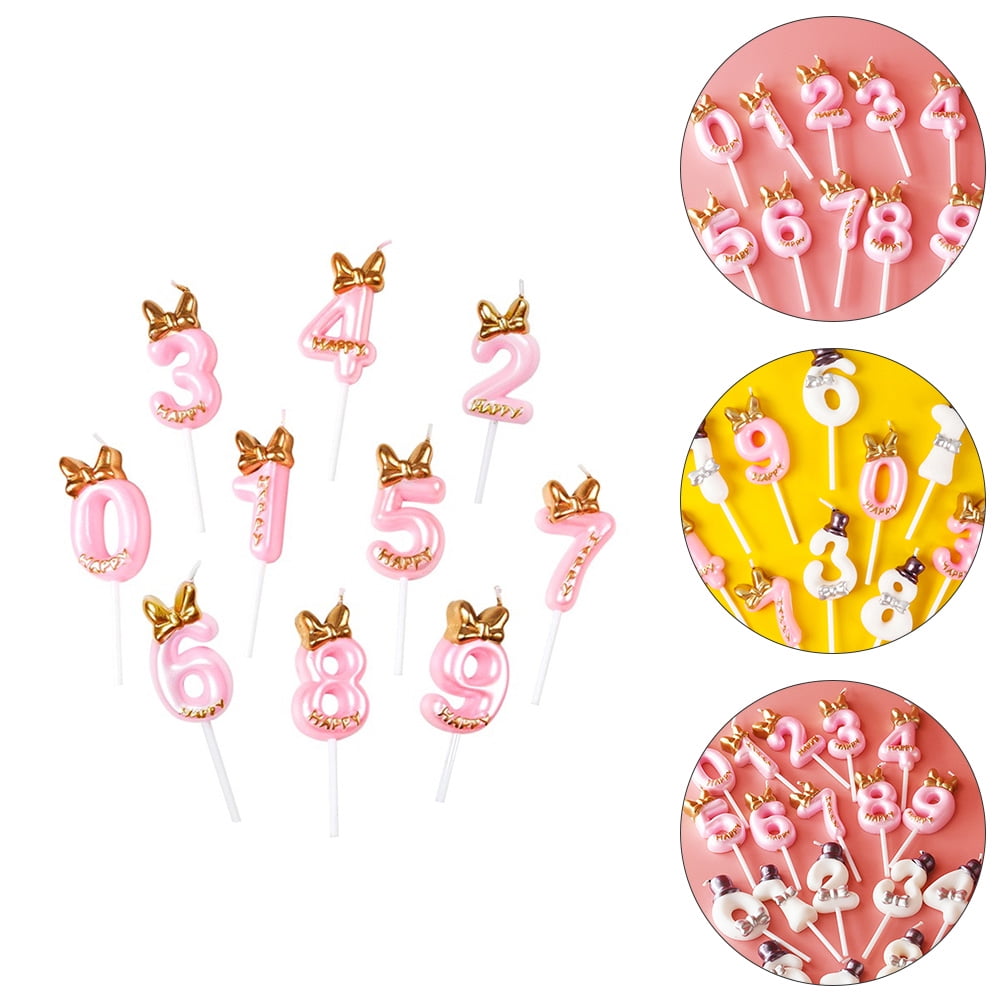 FESTFENDS 10Pcs Chic Digital Birthday Candles with Number Shape for ...