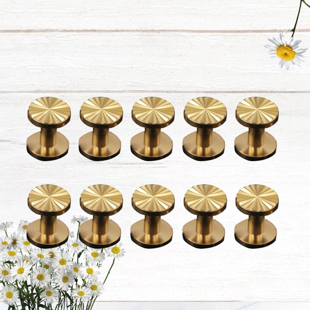 FESTFENDS Metal Studs Rivet Sunflower Screw Golden Brass 10Pcs Leather ...