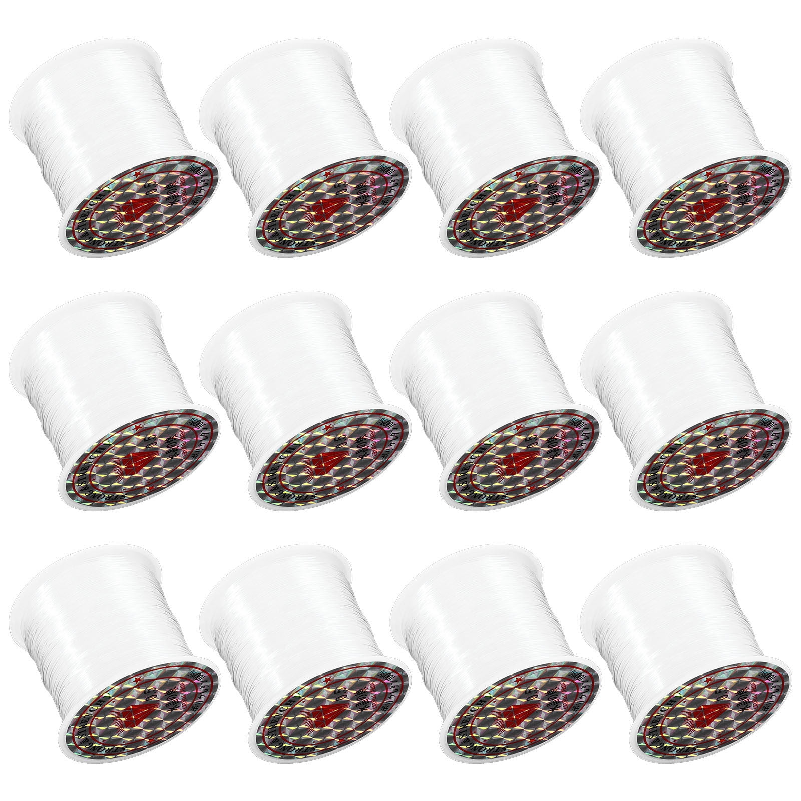 FESTFENDS 12 Rolls Clear Tpu Jewelry Making Cord White Transparent ...