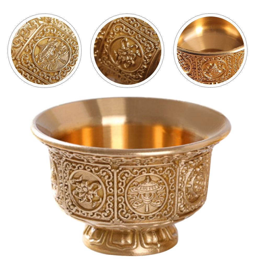 FESTFENDS 1Pack Golden Holy Water Cup Resistant to Aging for Buddhist ...