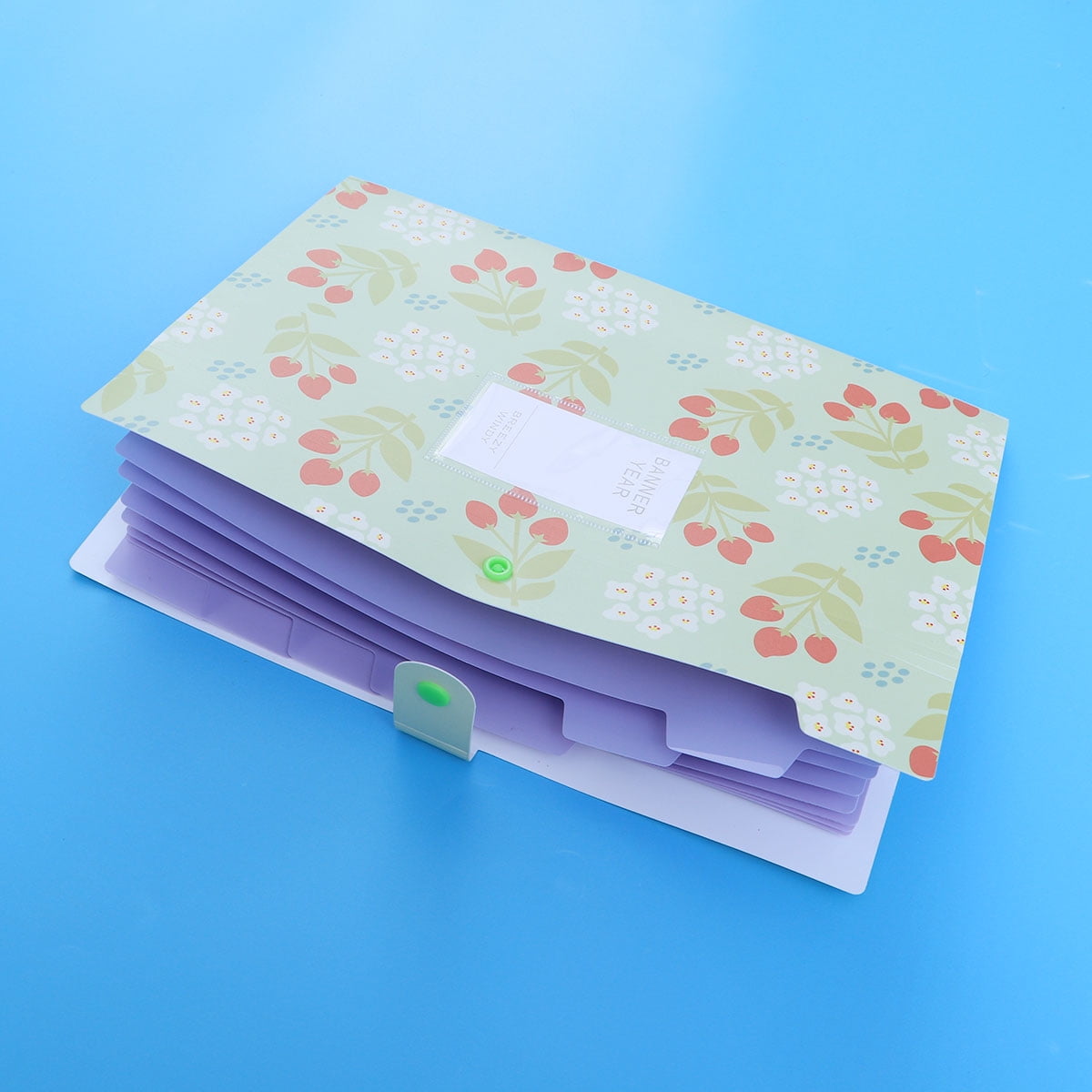 FESTFENDS 1Pack Light Green Floral Folder A4 Size PP Material Document ...
