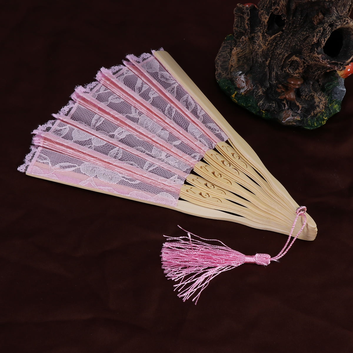 FESTFENDS 1Pack Traditional Hand Fan with Handles Chinese Folding Fans ...