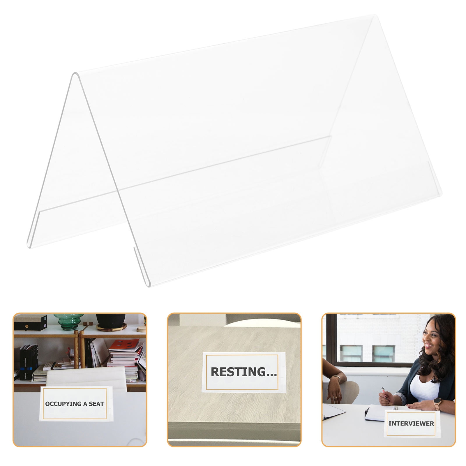 FESTFENDS 1Pack Triangular Tabletop Sign Holder for Information Display ...