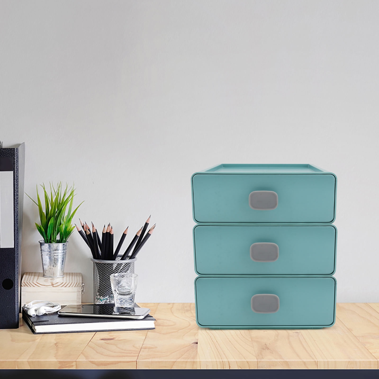 FESTFENDS 1Pc 8.3x7.9x3.1In Modern Simple Style PP Plastic Office Desk ...