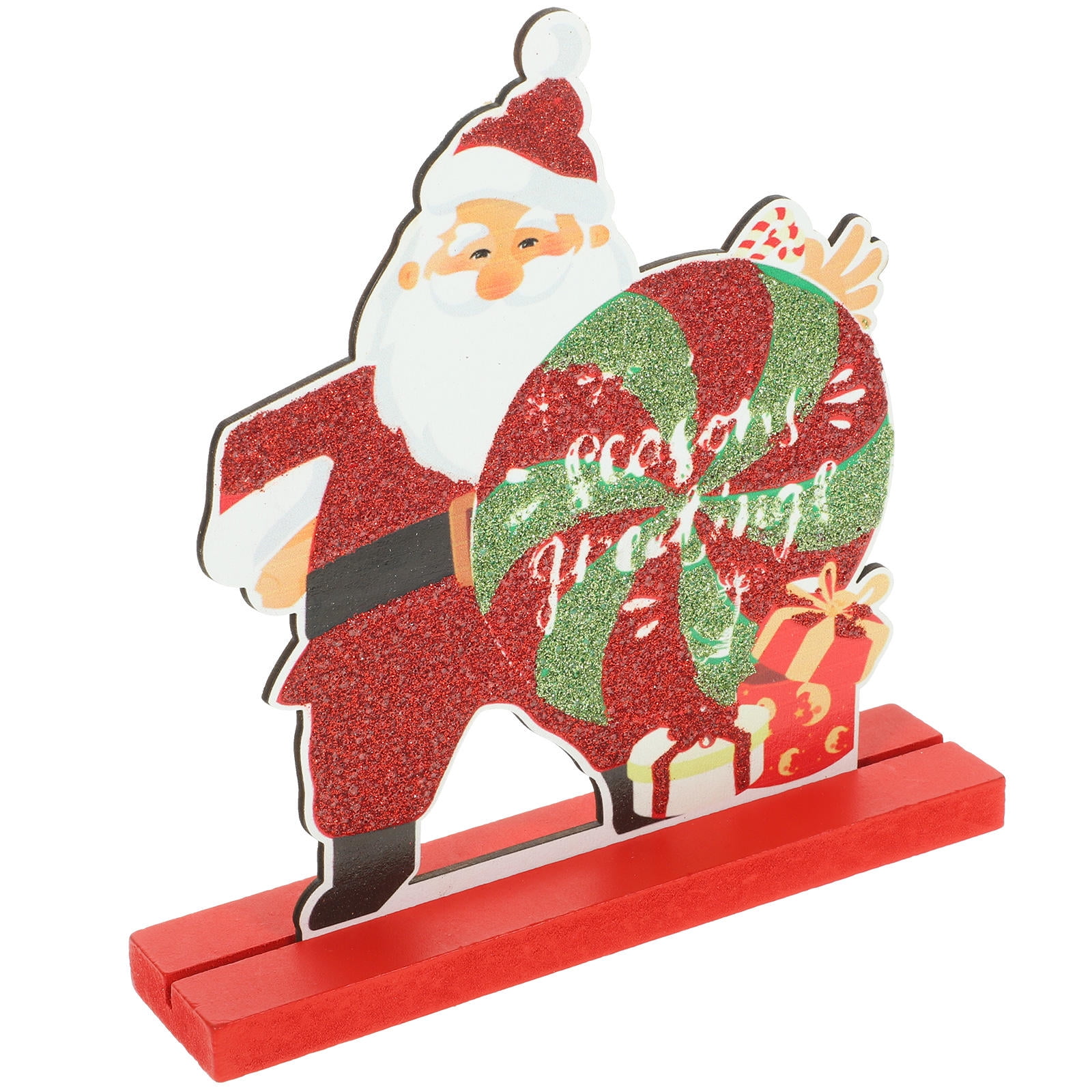 FESTFENDS 1Set Table Sign Ornament Red Rectangular Wood Holiday Style ...