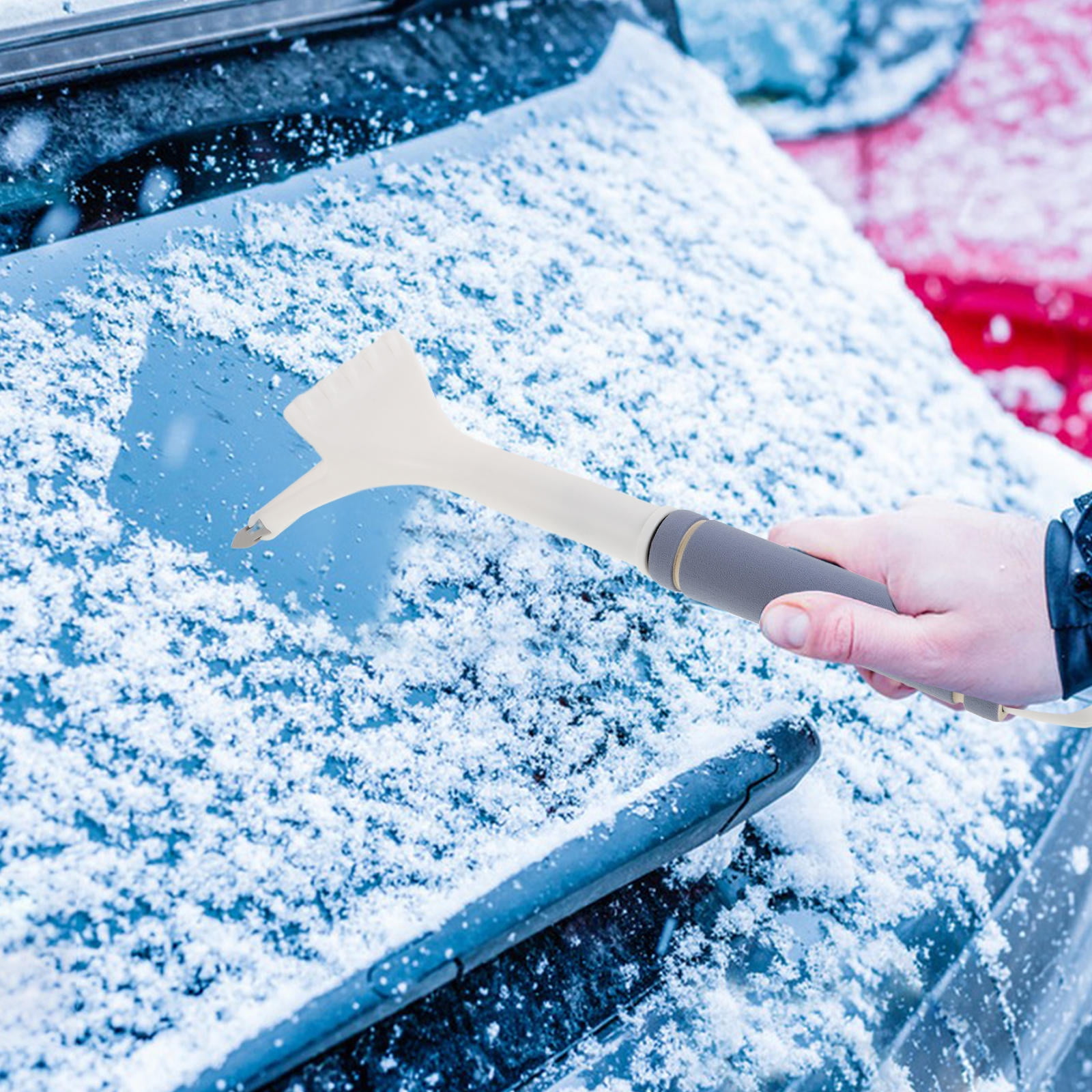 FESTFENDS 1Set White Wide Snow Broom and Ice Scraper for Car and SUV ...