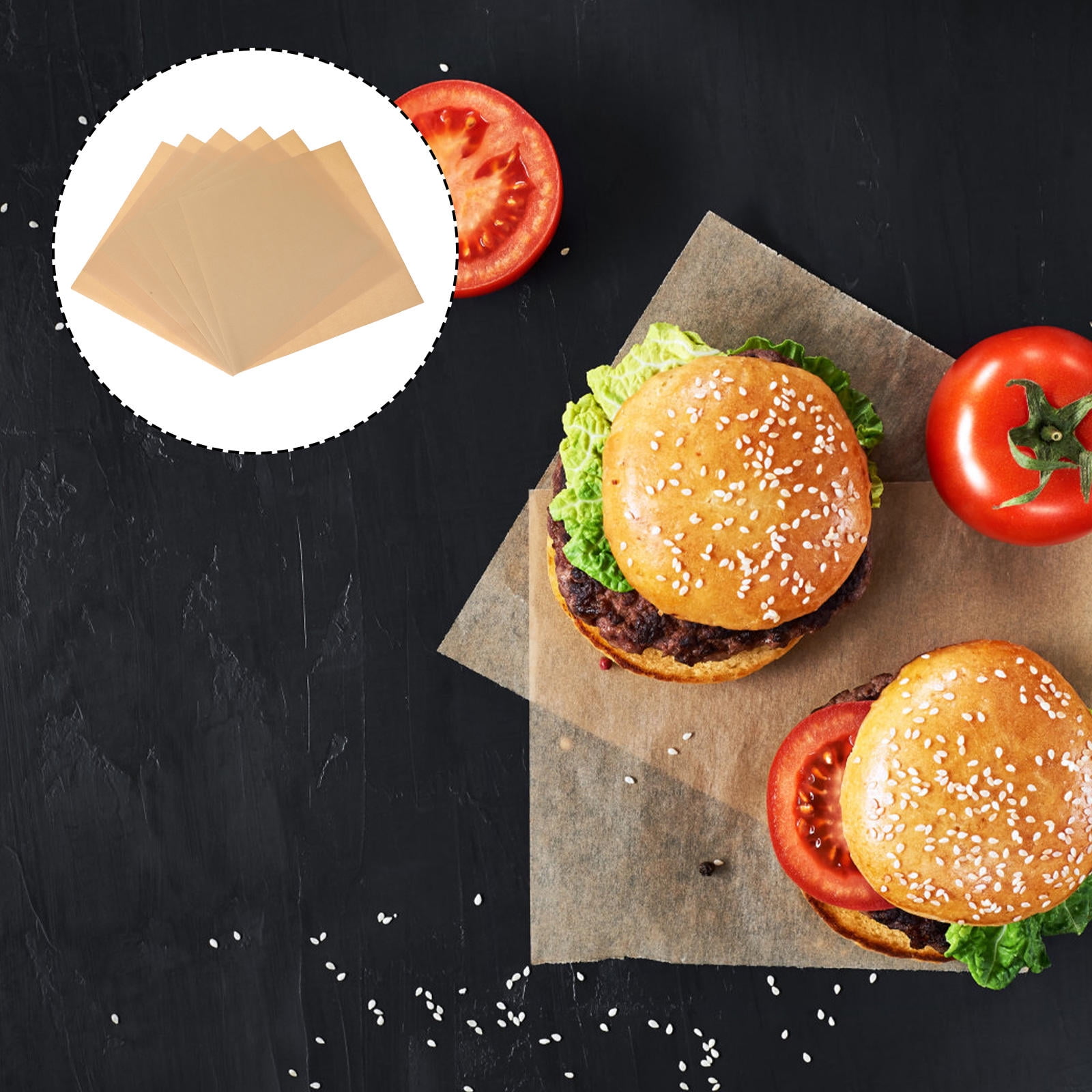 FESTFENDS 200Pcs Burger Paper Sheets Pastry Paper For Pizza Box Padding ...