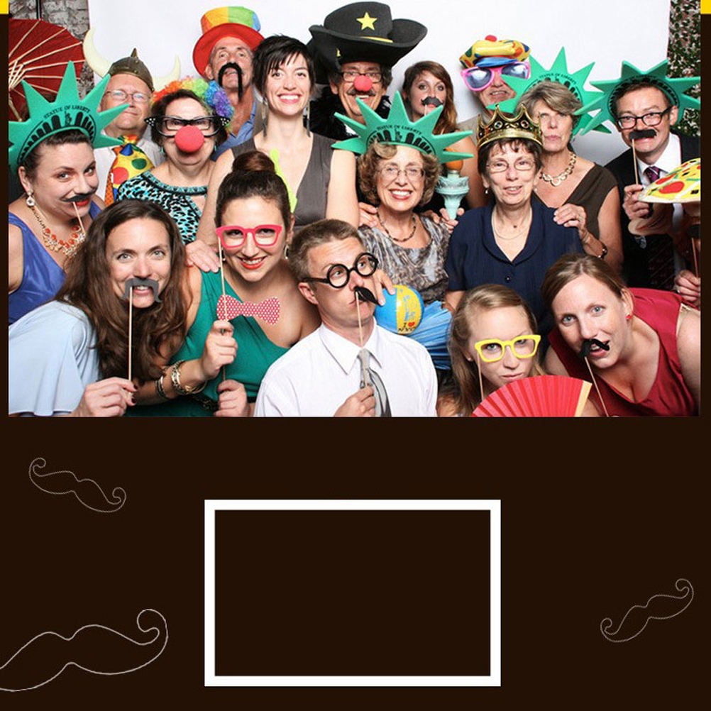 FESTFENDS 21Pcs Photo Booth Prop Assorted Color Diverse Designs Paper ...