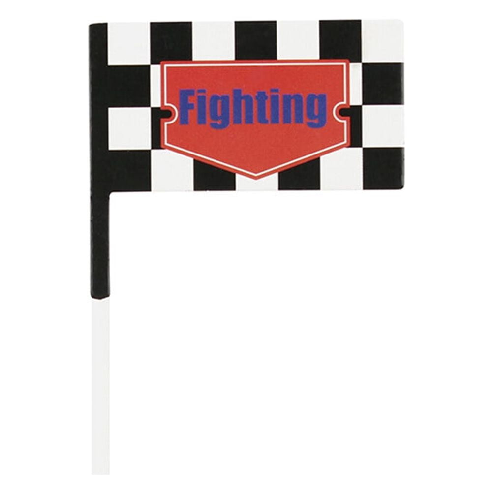FESTFENDS 24Pcs Trophy Checkered Flag Toppers Paper Racing Car Shape ...