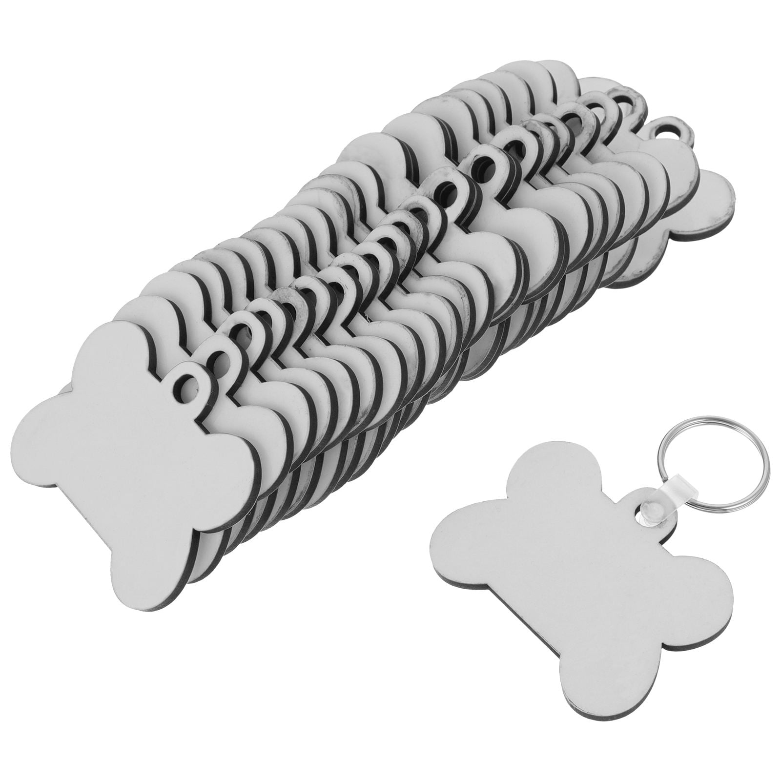 FESTFENDS 24pcs Blank Keychains For Diy Heat Transfer Key Rings Key ...