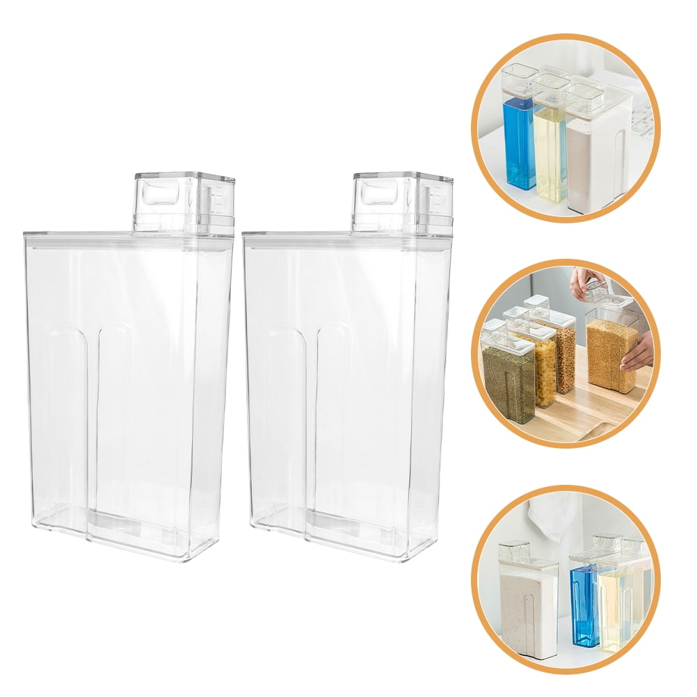 FESTFENDS 2Set Washing Powder Storage Transparent Rectangular PET PTR ...