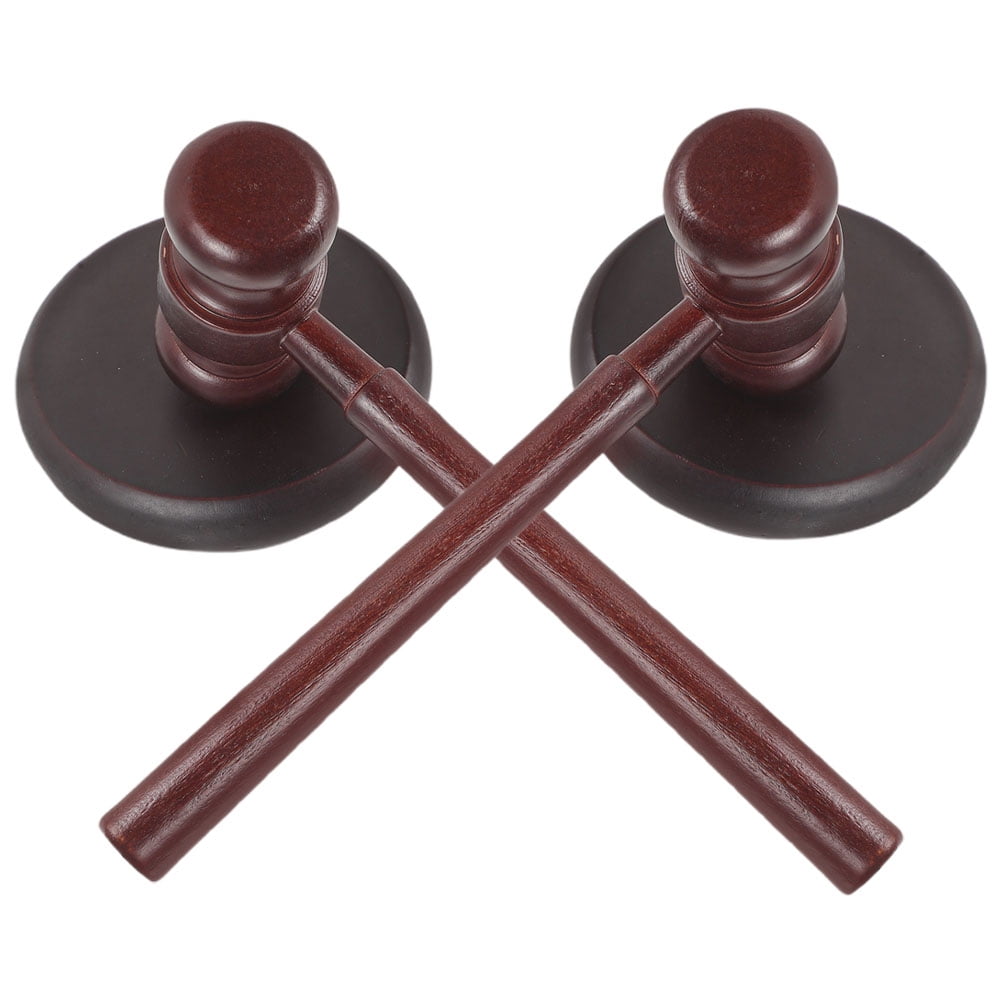 FESTFENDS 2Sets Wooden Gavel and Block Set for Interactive Learning and Role-playing - Walmart.com