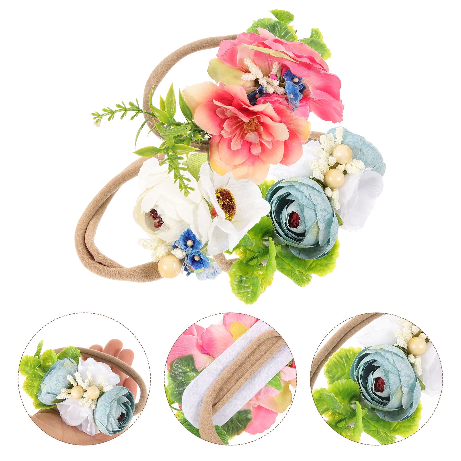 FESTFENDS 3Pack Hawaiian Headbands Assorted Color Cloth Circular ...