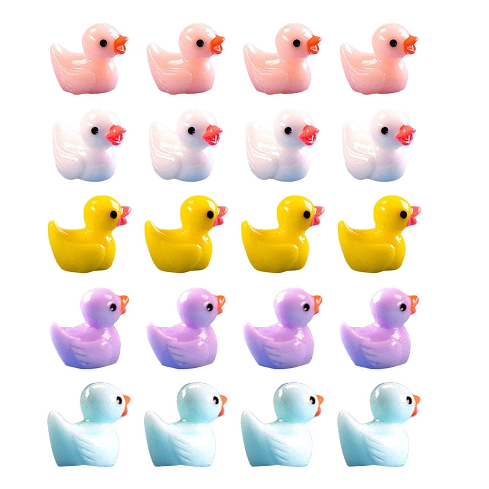 FESTFENDS 40Pcs Small Resin Animals Duck Shape Resin Toys For Flower ...