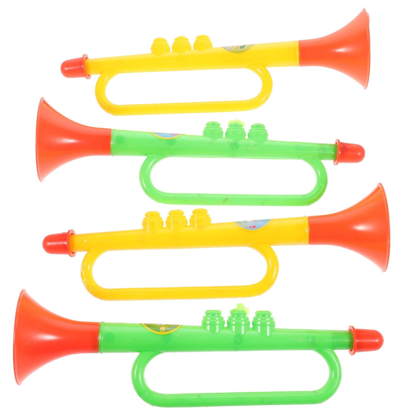 FESTFENDS 4Pcs Large Air Horn Trumpet Shaped Plastic Hand Operated Pump ...