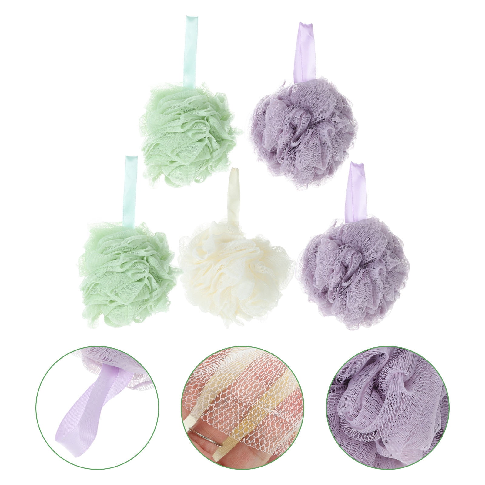 FESTFENDS 5 Pcs Practical Bath Puff Soft Bubble Making Bath Balls For ...