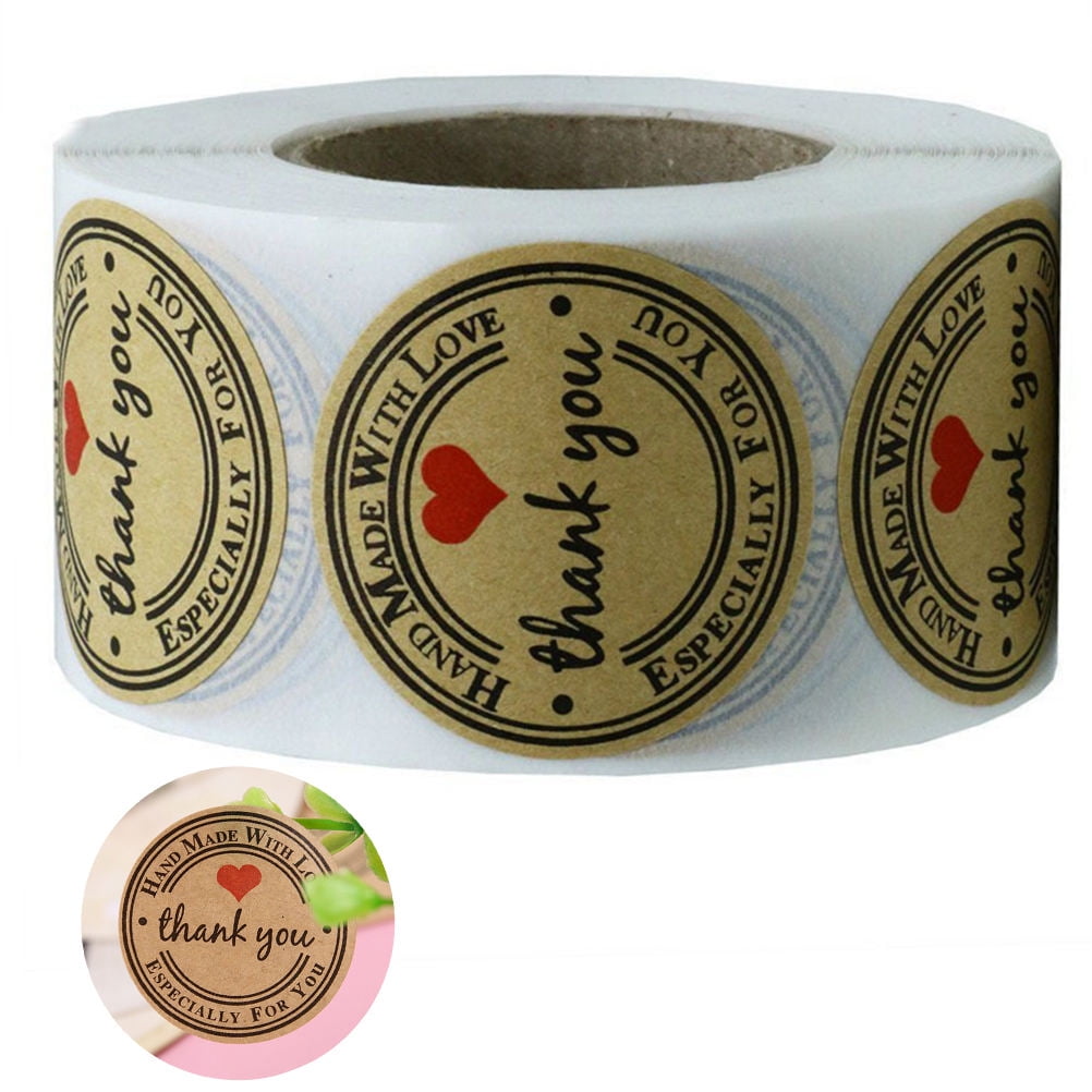 FESTFENDS 500Pack Heart Shaped Kraft Paper Stickers for Festive Themed ...