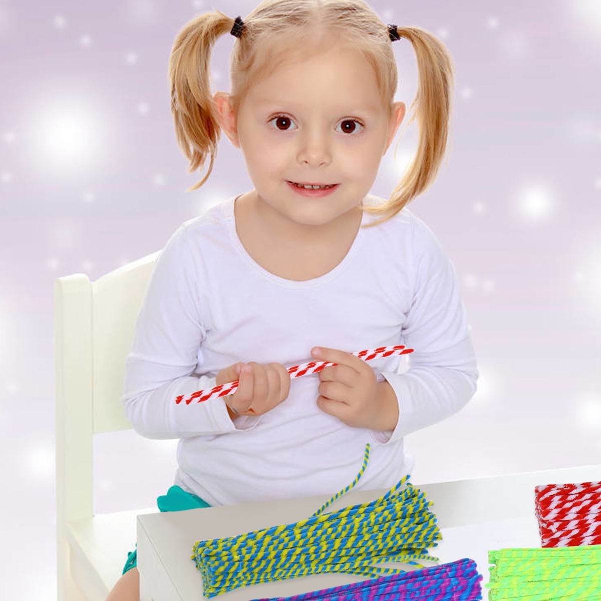 FESTFENDS 500pcs Twisted Stick Chenille Wires for Kids Craft Activities ...