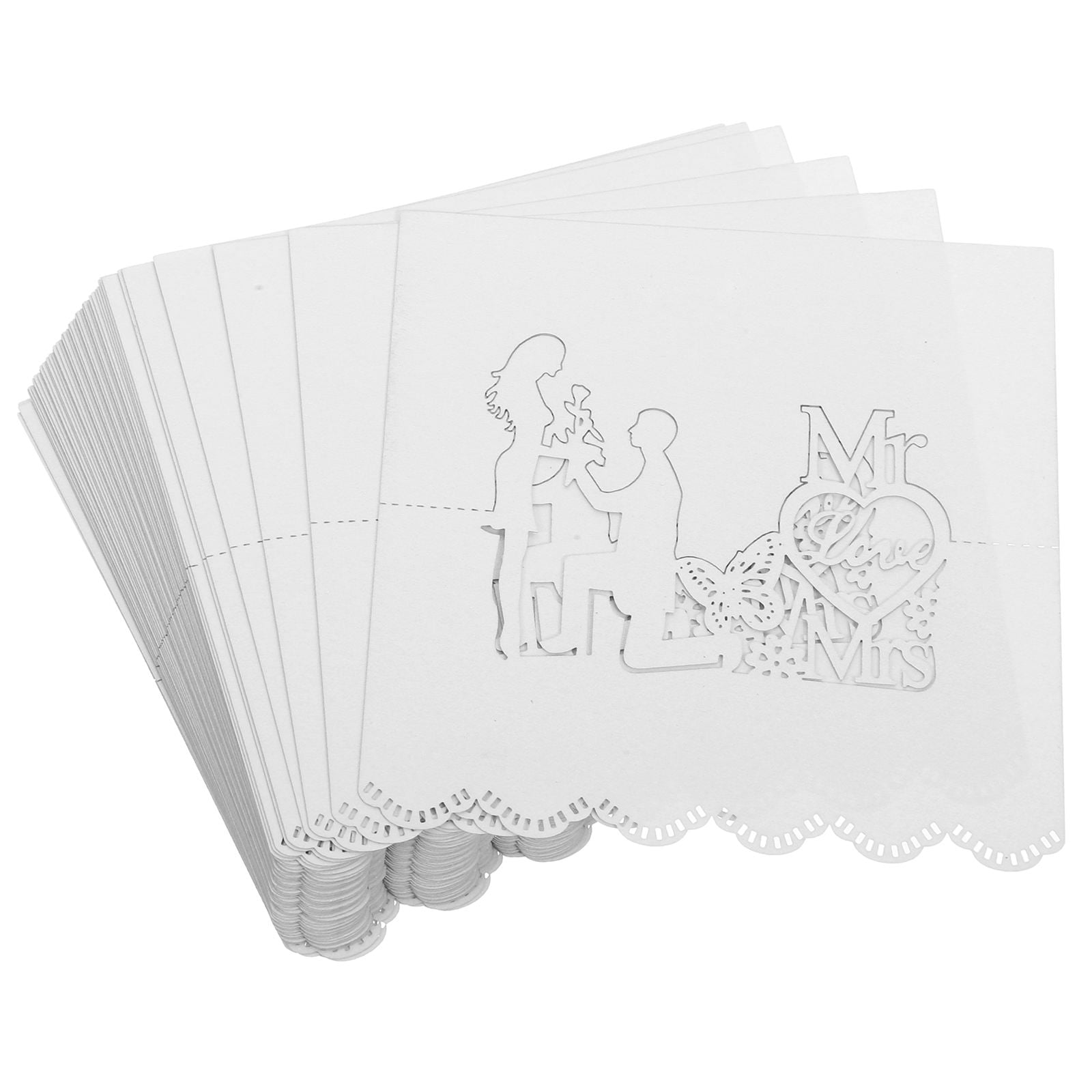 FESTFENDS 50Pcs White Luxury Elegant Table Place Names for Wedding and ...