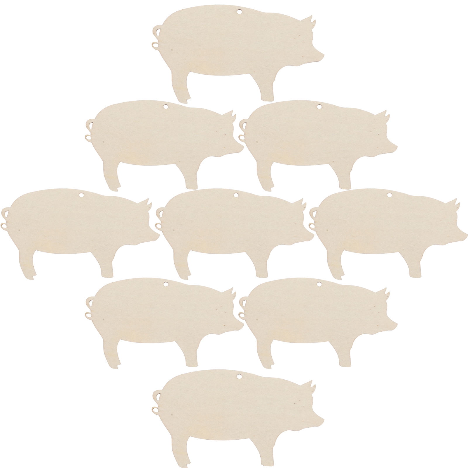 FESTFENDS 54Pack Small Wooden Pig Cut Out Tags for Label and Name Tag ...
