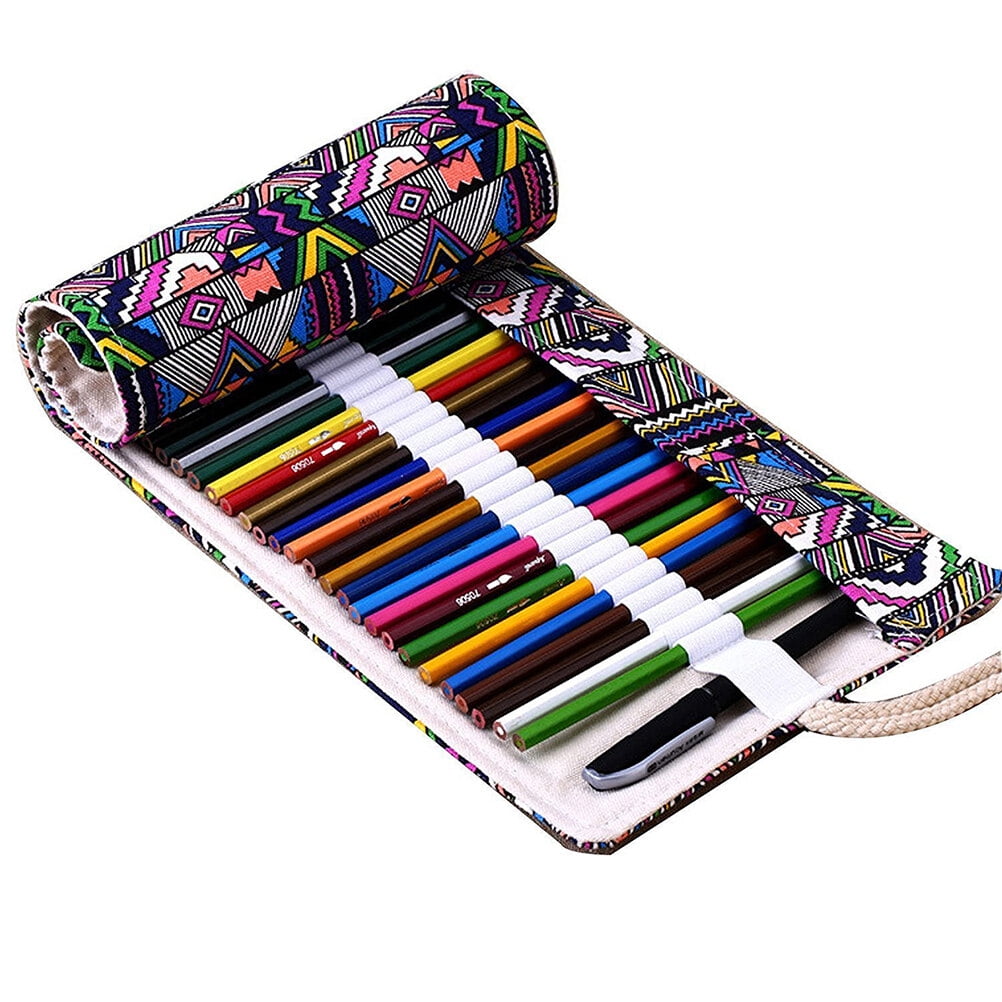 FESTFENDS 6 Pack Practical Faux Leather Pencil Organizer Roll for ...