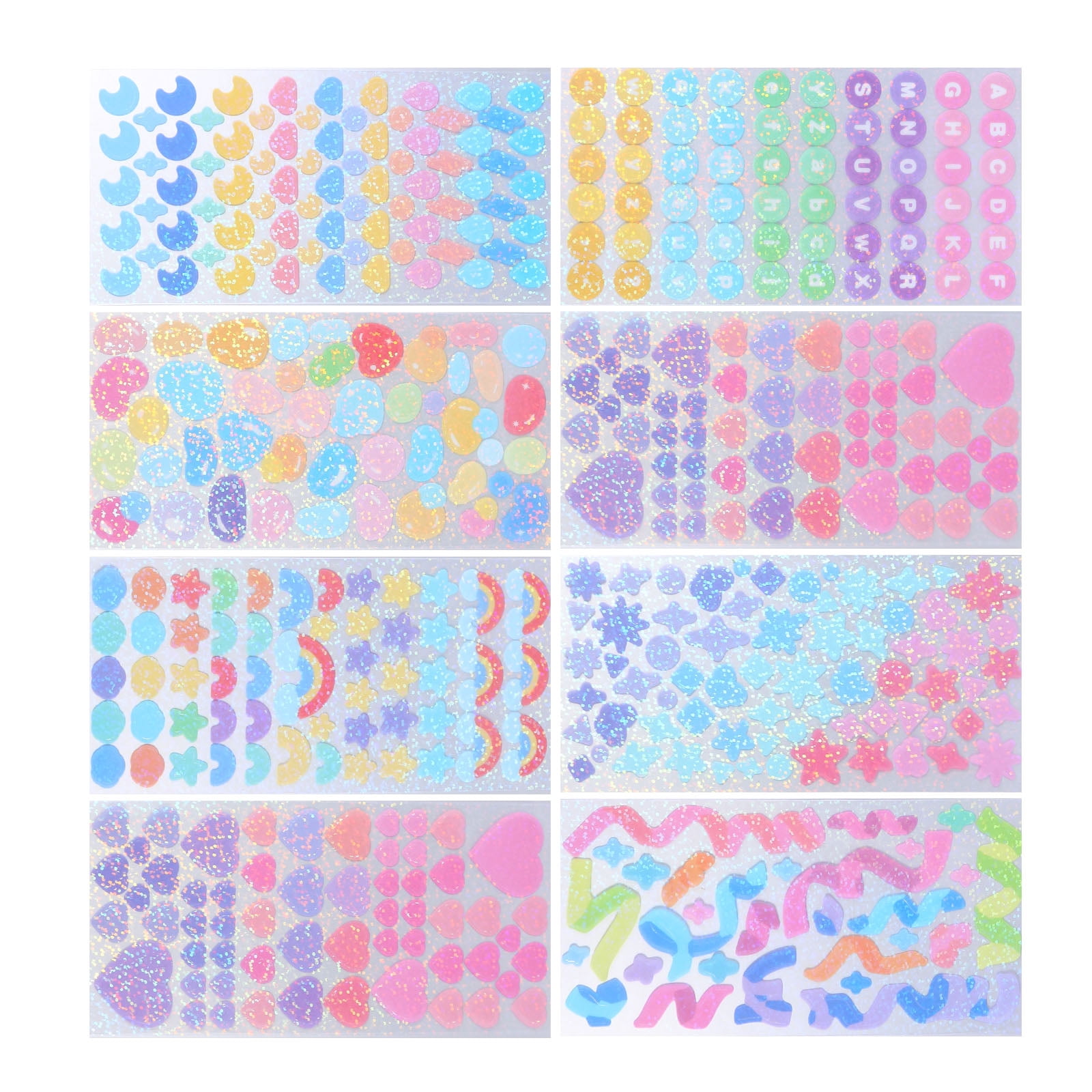 FESTFENDS 8 Sheets Card Making Stickers Assorted Adhesive Decorative ...
