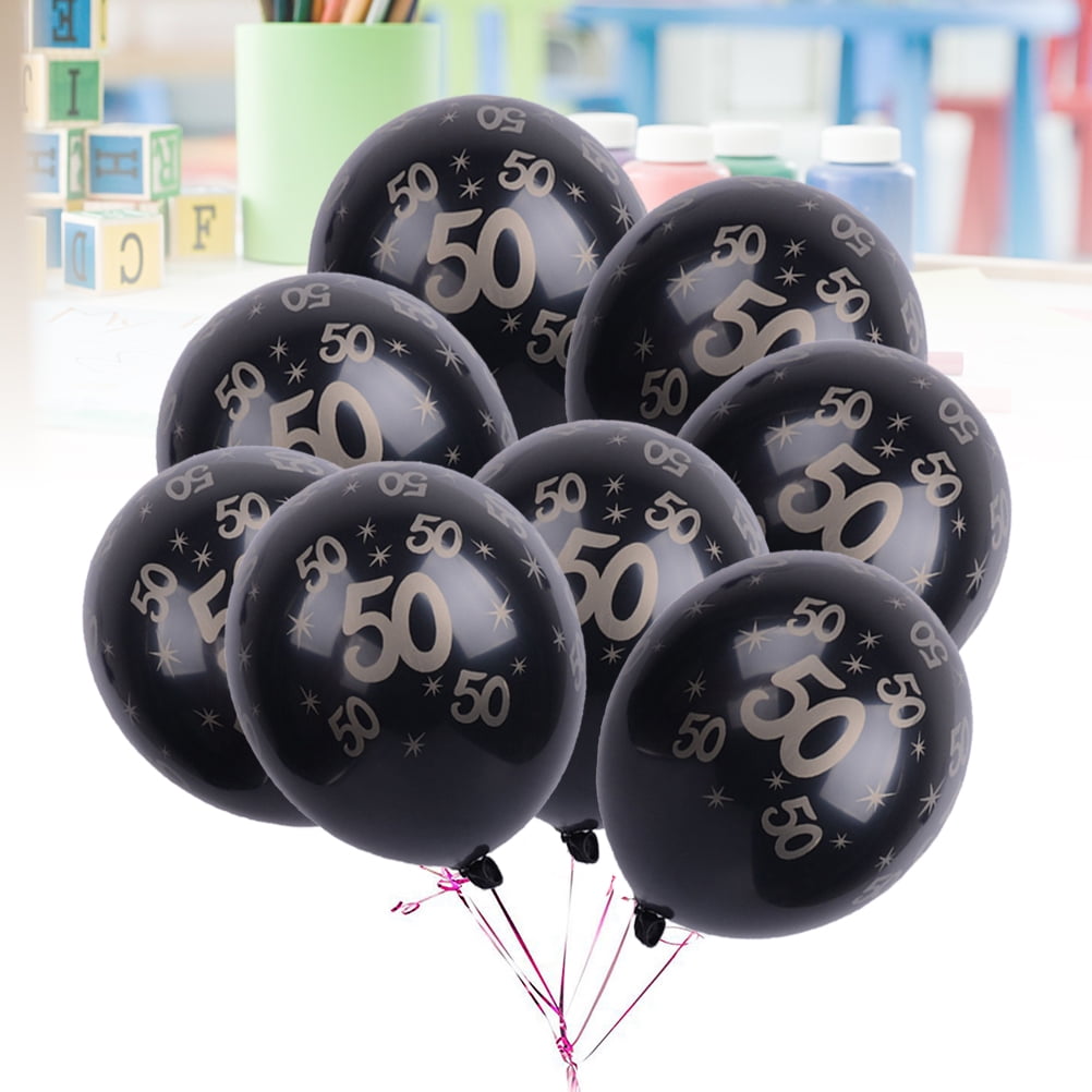 FESTFENDS Black Latex Balloons 12 Inch 20Pcs Number 50 for Birthday ...