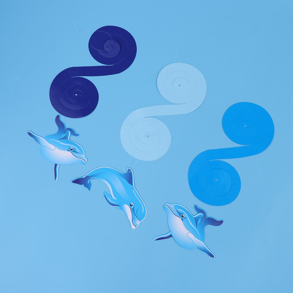 FESTFENDS Blue Dolphin Hanging Swirls 12Pcs Coated Paper for Baby ...
