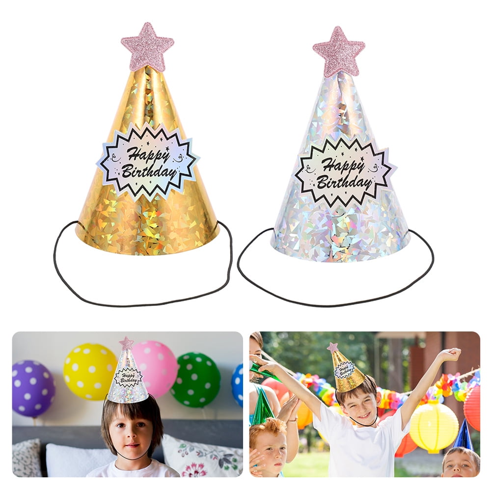 FESTFENDS Childrens Square Gold Silver Assorted Color Birthday Hats ...