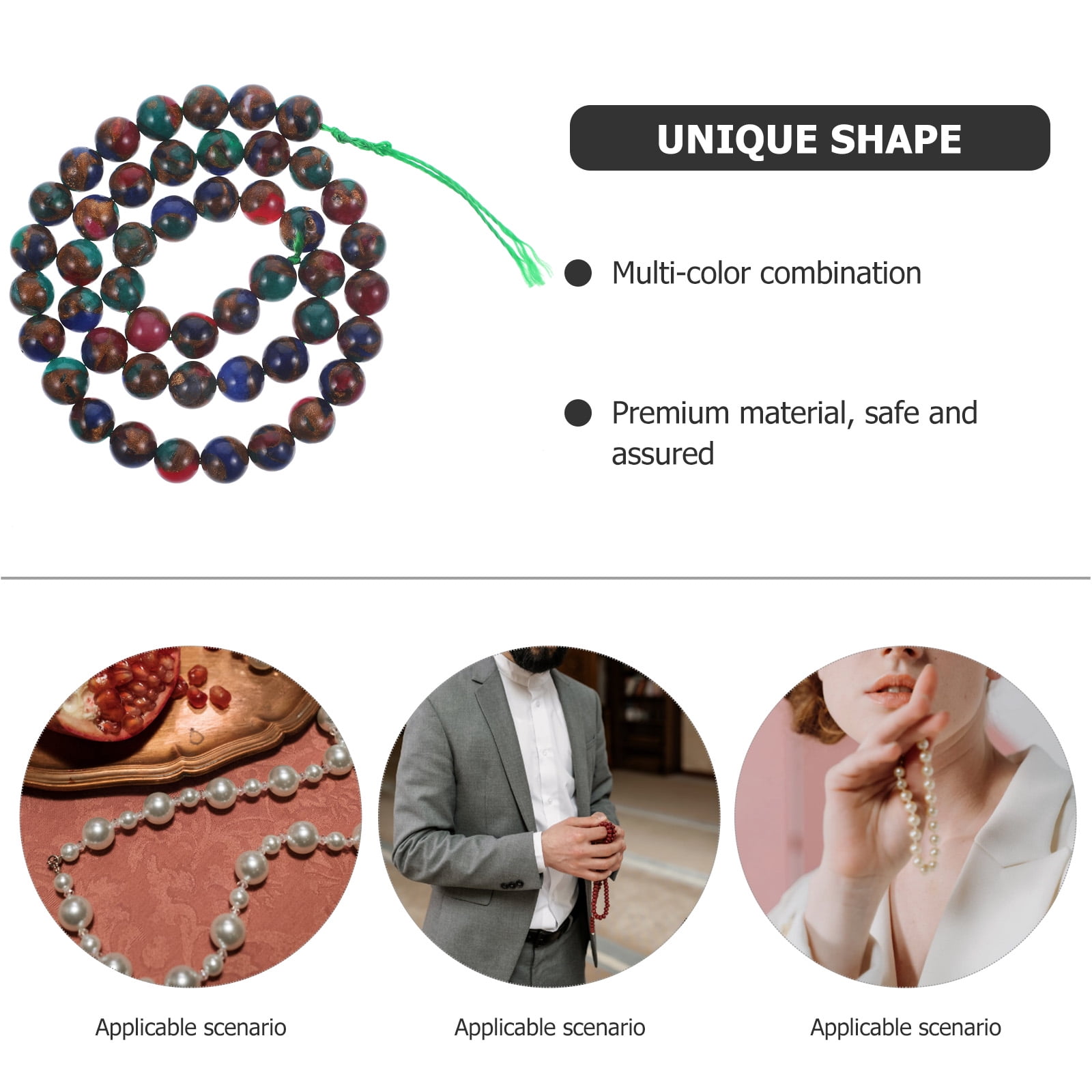 FESTFENDS Ring Making Diy Beads Stone Colorful 46Pcs per String ...
