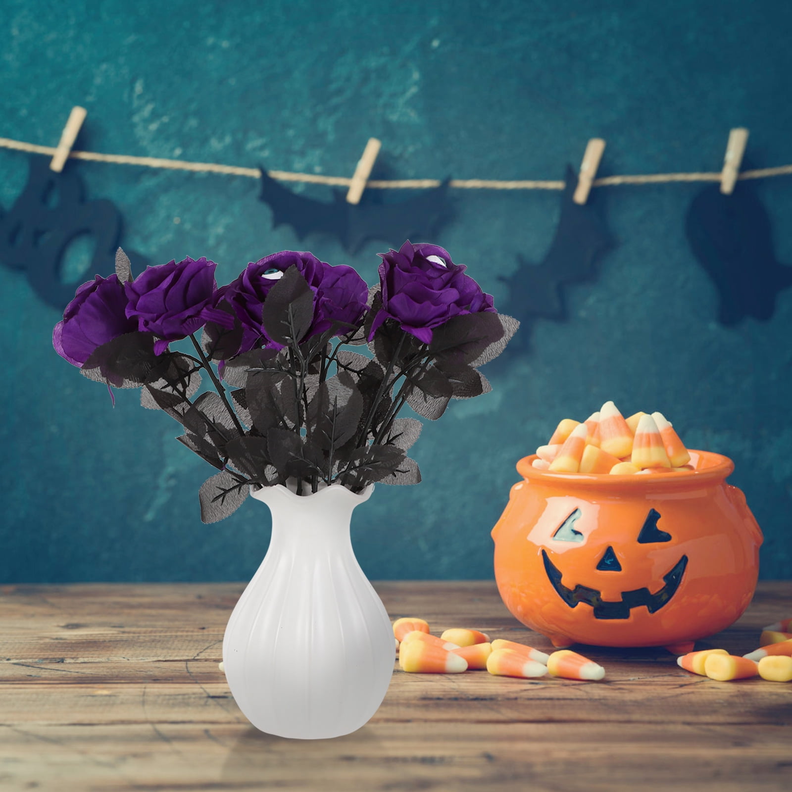 FESTFENDS Eyeball Rose Flower Decoration in Lavender for Spooky Room ...