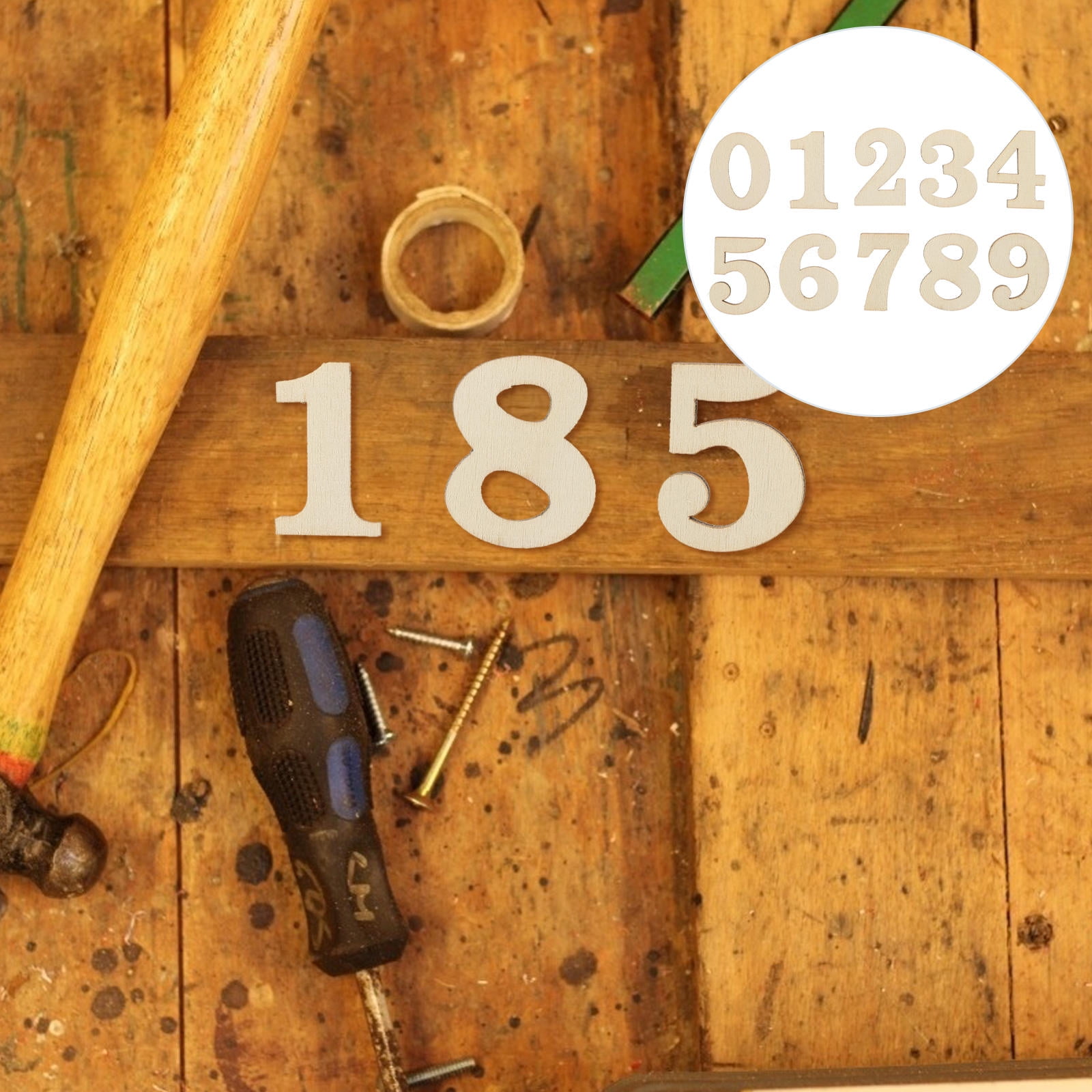 FESTFENDS Wooden Clock Numbers for DIY Decoration Khaki Synthesis ...