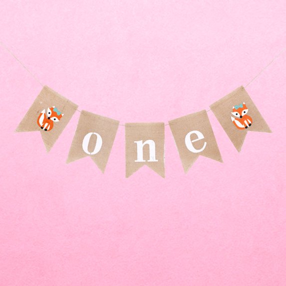 FESTFENDS Party Organizers First Birthday Banner Kit 1Set 2m Long Linen ...