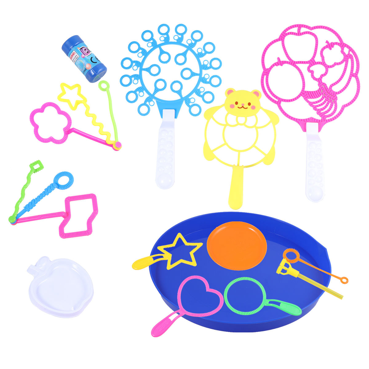 FESTFENDS Plastic Bubble Maker Kids 18Pcs Assorted Color Make Different ...