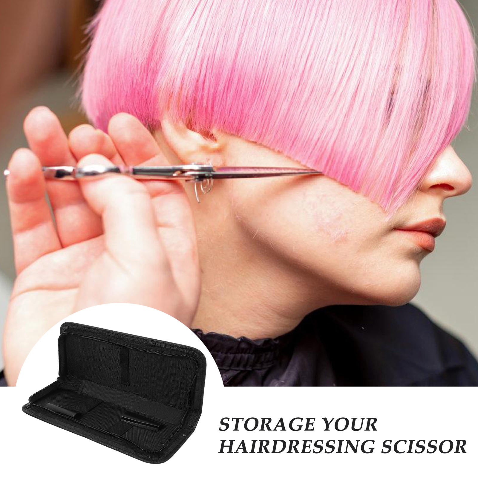 FESTFENDS Professional Hair Scissors Case 1Pack Black Rectangular Shape ...