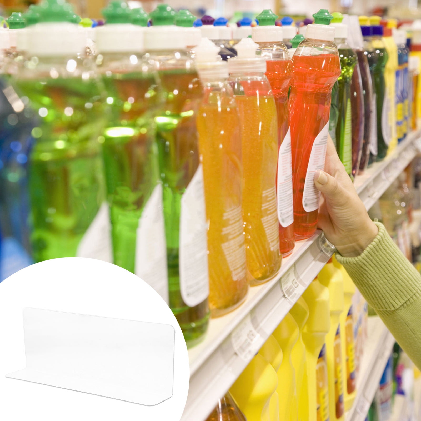 FESTFENDS Shelf Dividers for Supermarkets 10Pcs Clear Plastic Organizer ...