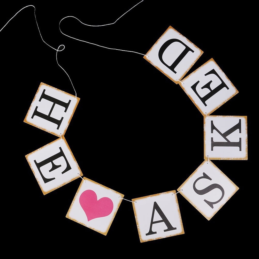 FESTFENDS Wedding Congratulations Banner Paper Bunting Banner Black 1 ...