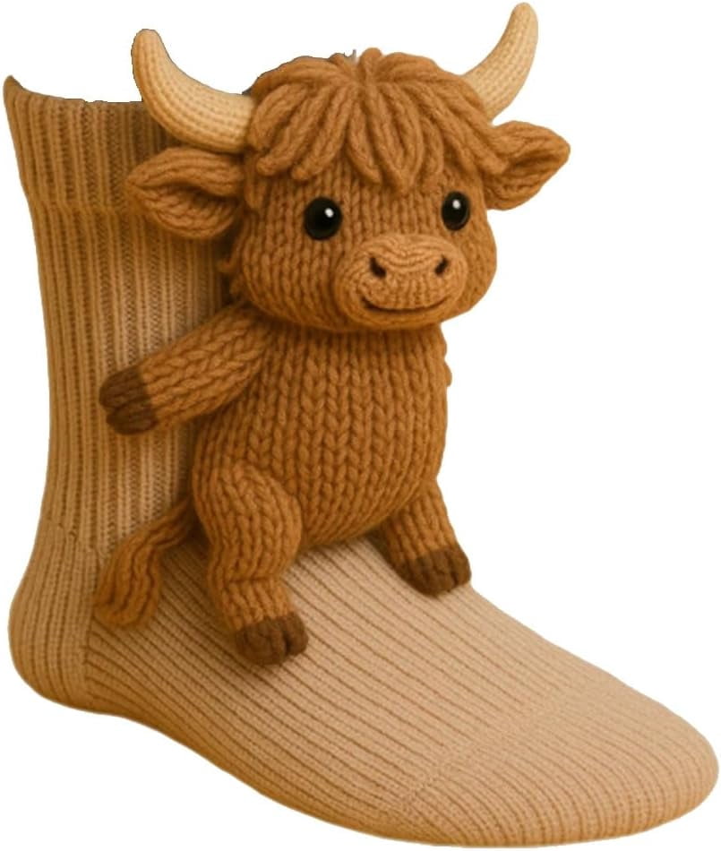 FESTILA 3D Knit Animal Socks, Funny Novelty Christmas Floor Socks, Cute ...