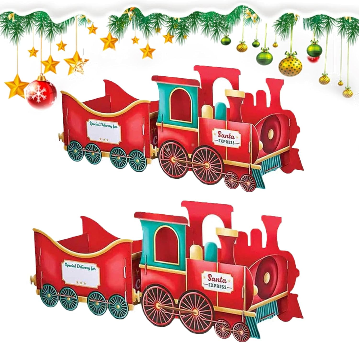 FESTILA Christmas Presents Trains, Cardboard Christmas Presents Train ...