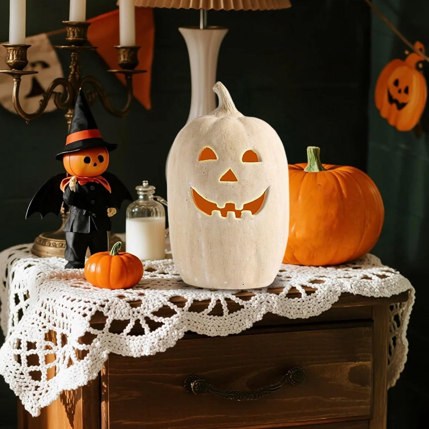 FESTILA Fall Decorations for Home Terracotta Jack o Lanterns Halloween ...