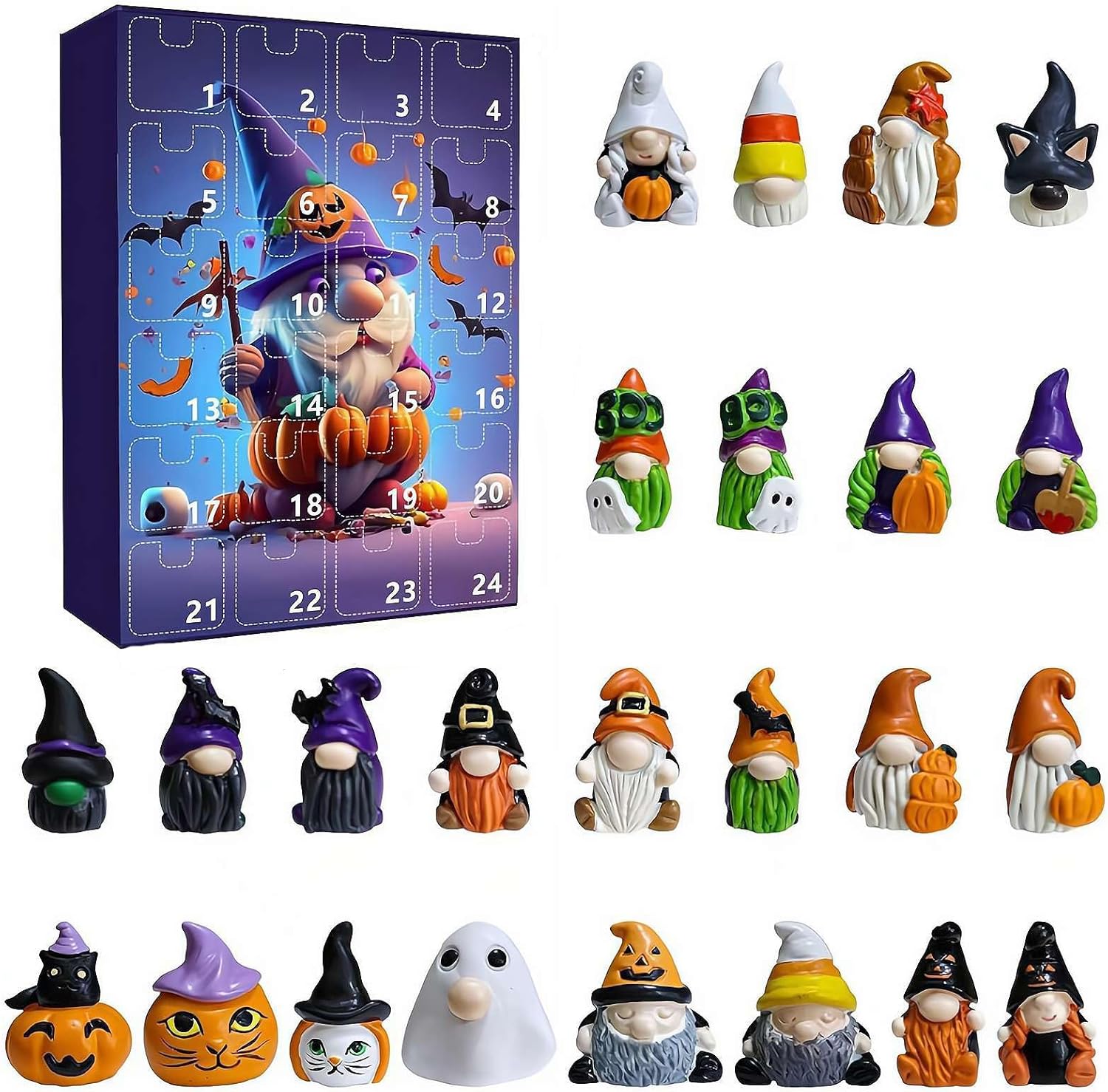 FESTILA Halloween Gnome Countdown Calendar 2025,24 Days of Halloween ...