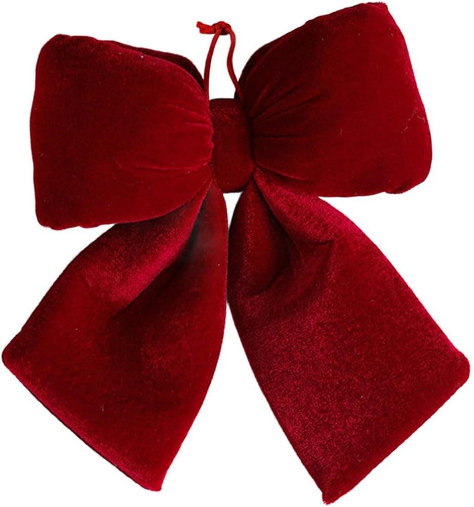 FESTILA Red Velvet Christmas Bows Outdoor Christmas Wreath Velvet Bow ...