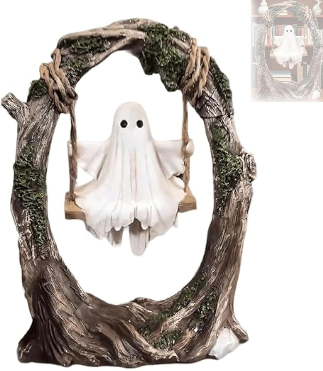 FESTILA Swinging Shadows: Ghost on a Tree Swing, Handmade Halloween ...