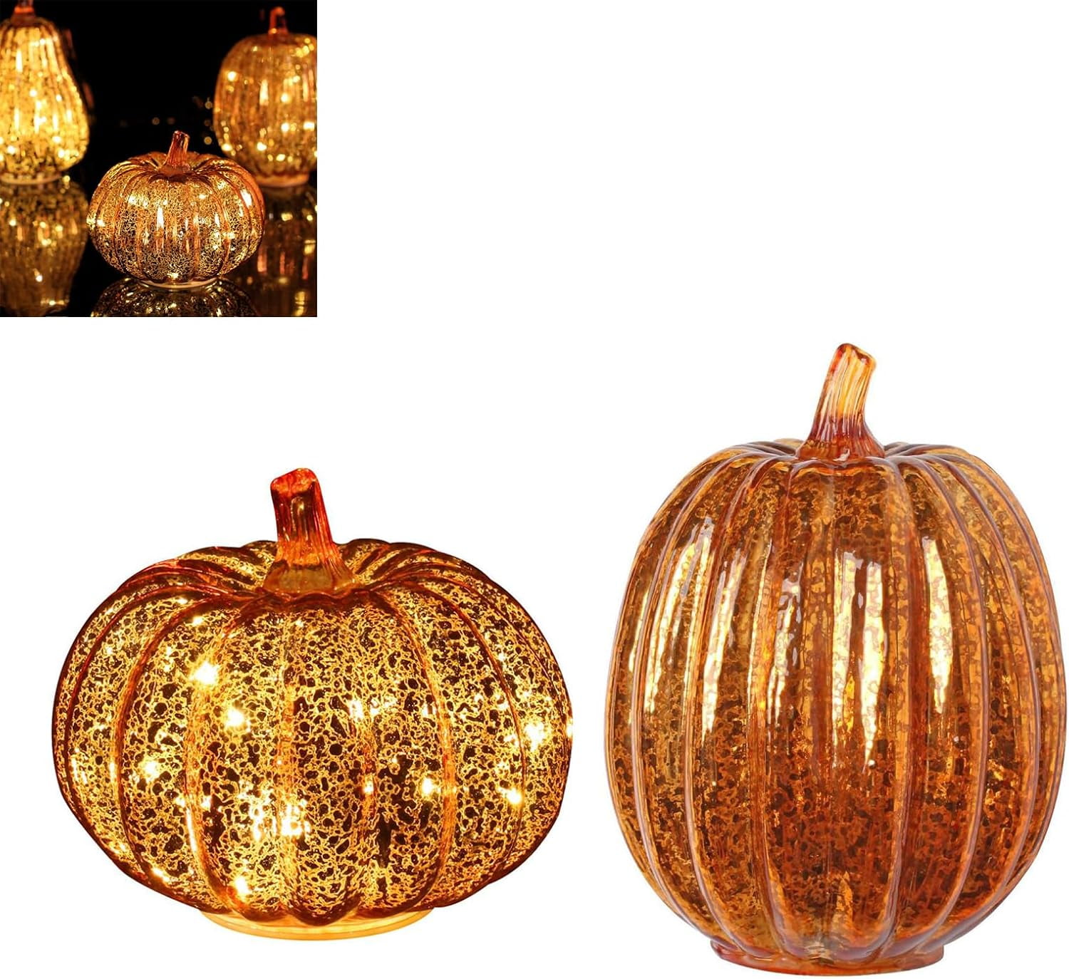 FESTILA Twinkle LED Light Pumpkins, Starry Night Pumpkins,Timer Lighted ...