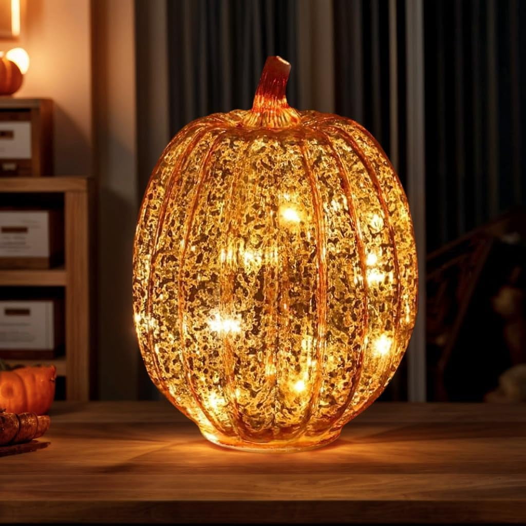 FESTILA Twinkle Light Pumpkins, Timer Lighted Up Sparkling Starry Night ...